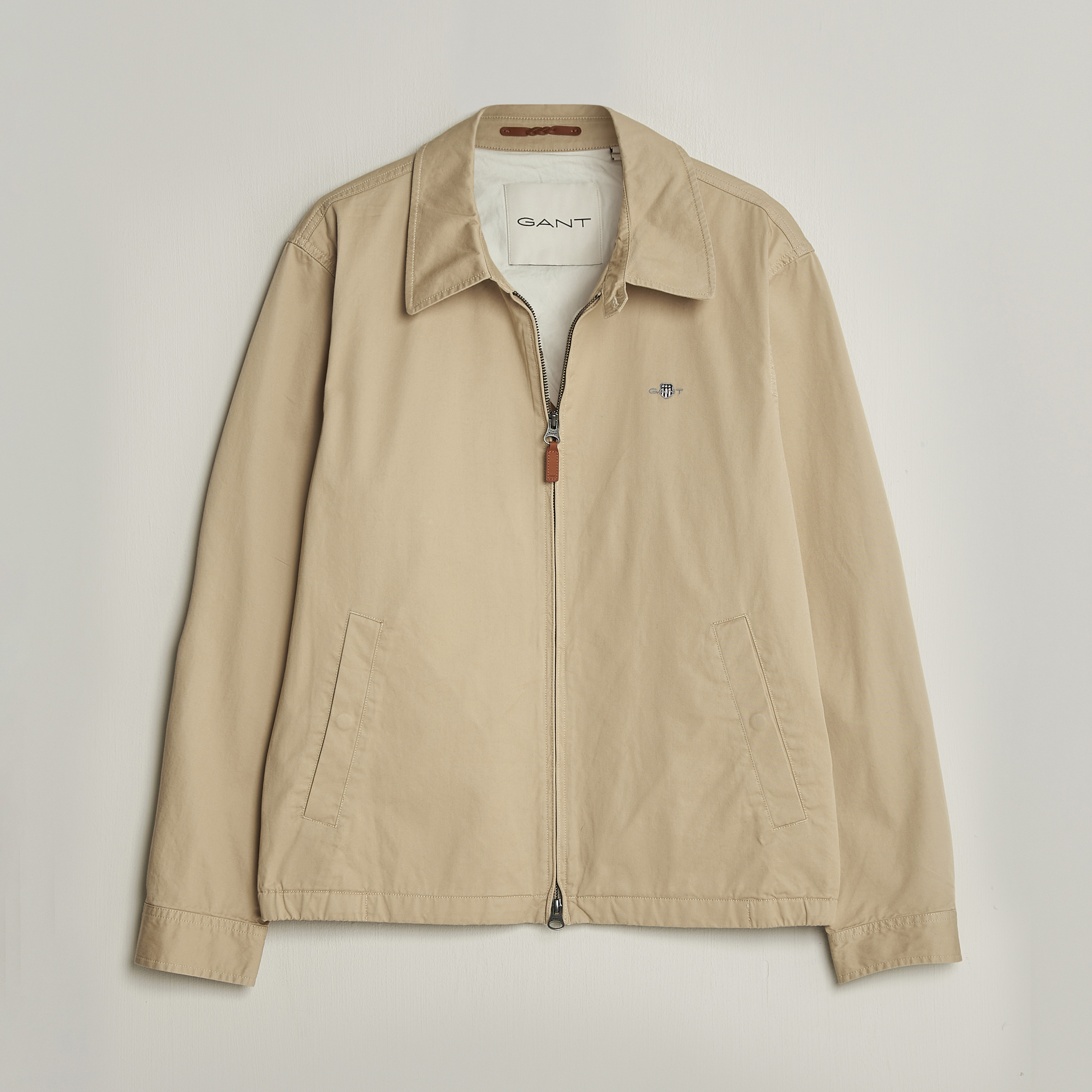 GANT Cotton Windcheater Jacket Oat Beige at CareOfCarl.com