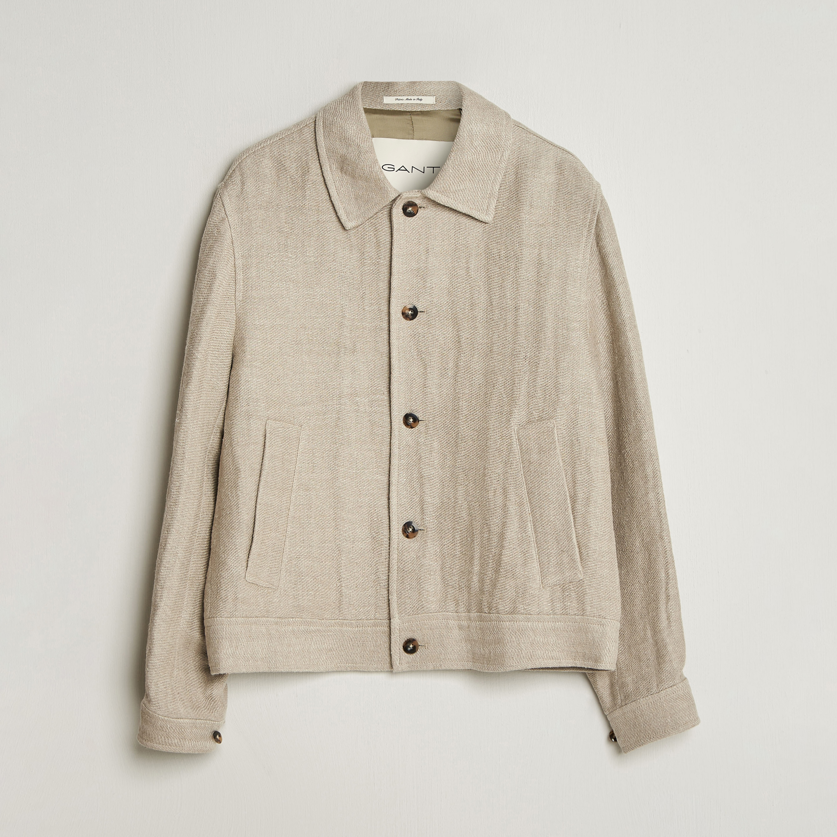 GANT Washed Linen Jacket Light Taupe at CareOfCarl.com