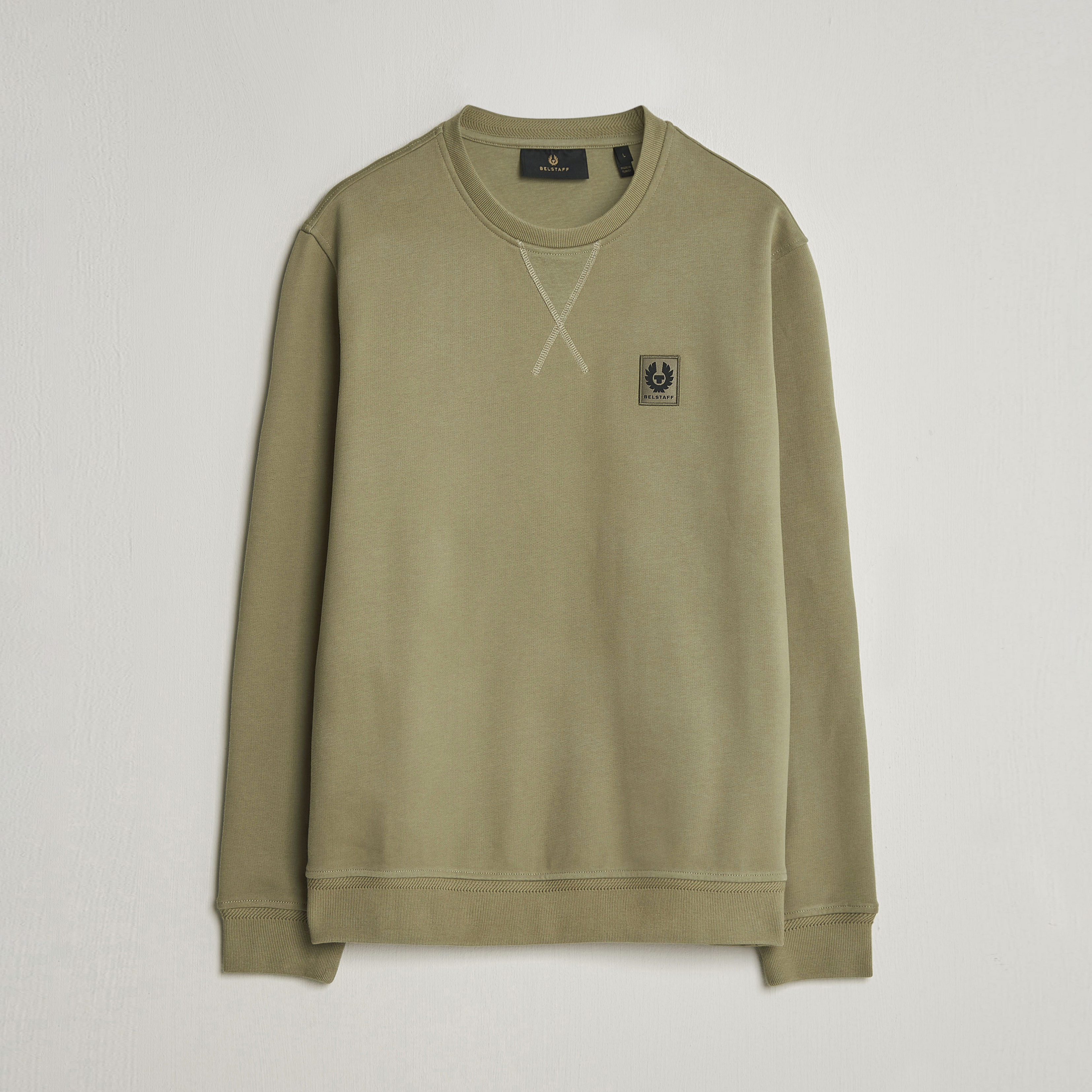 Belstaff Signature Crew Neck Sweatshirt Fatigue Green at CareOfCarl.com