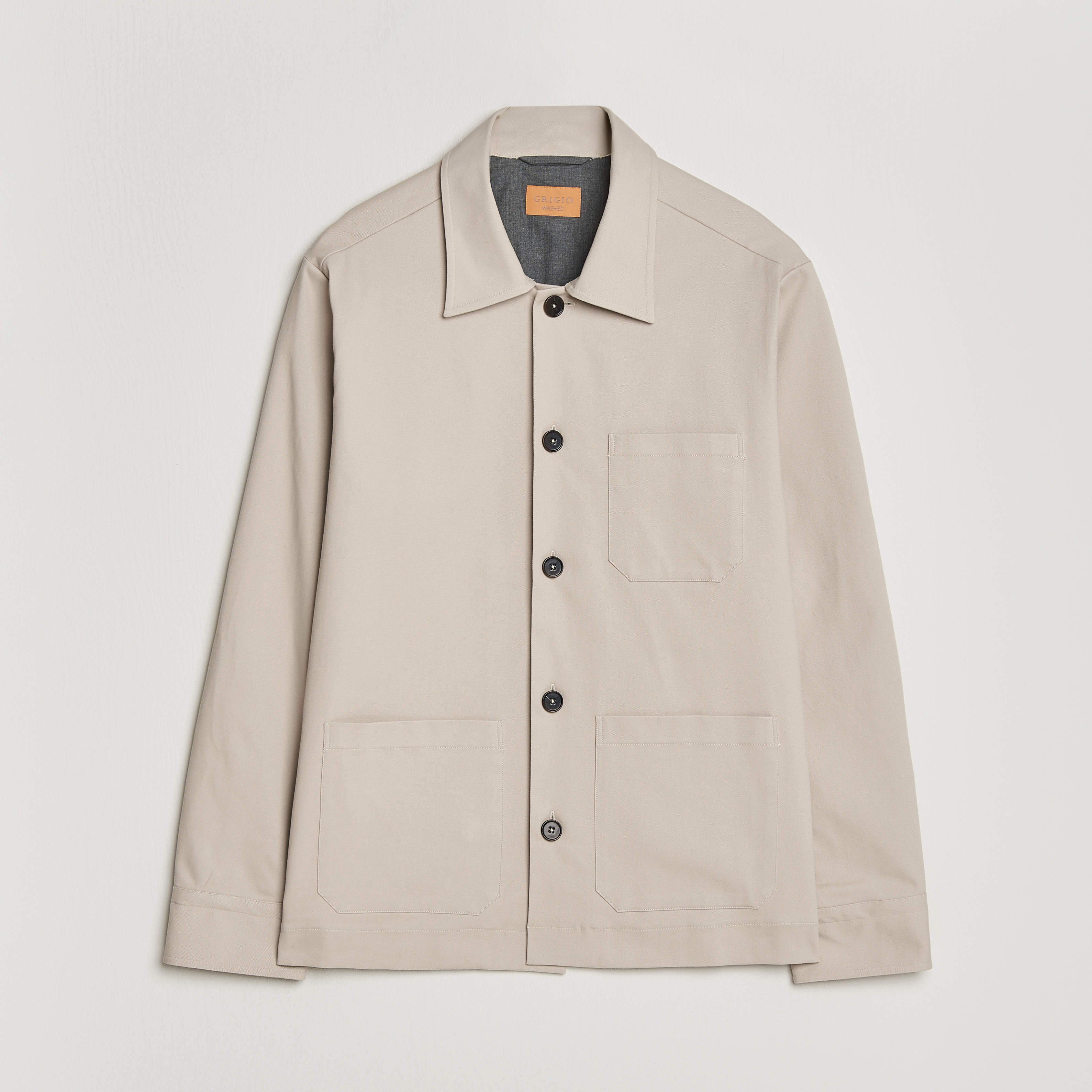 Grigio Cotton Chore Jacket Beige at CareOfCarl.com