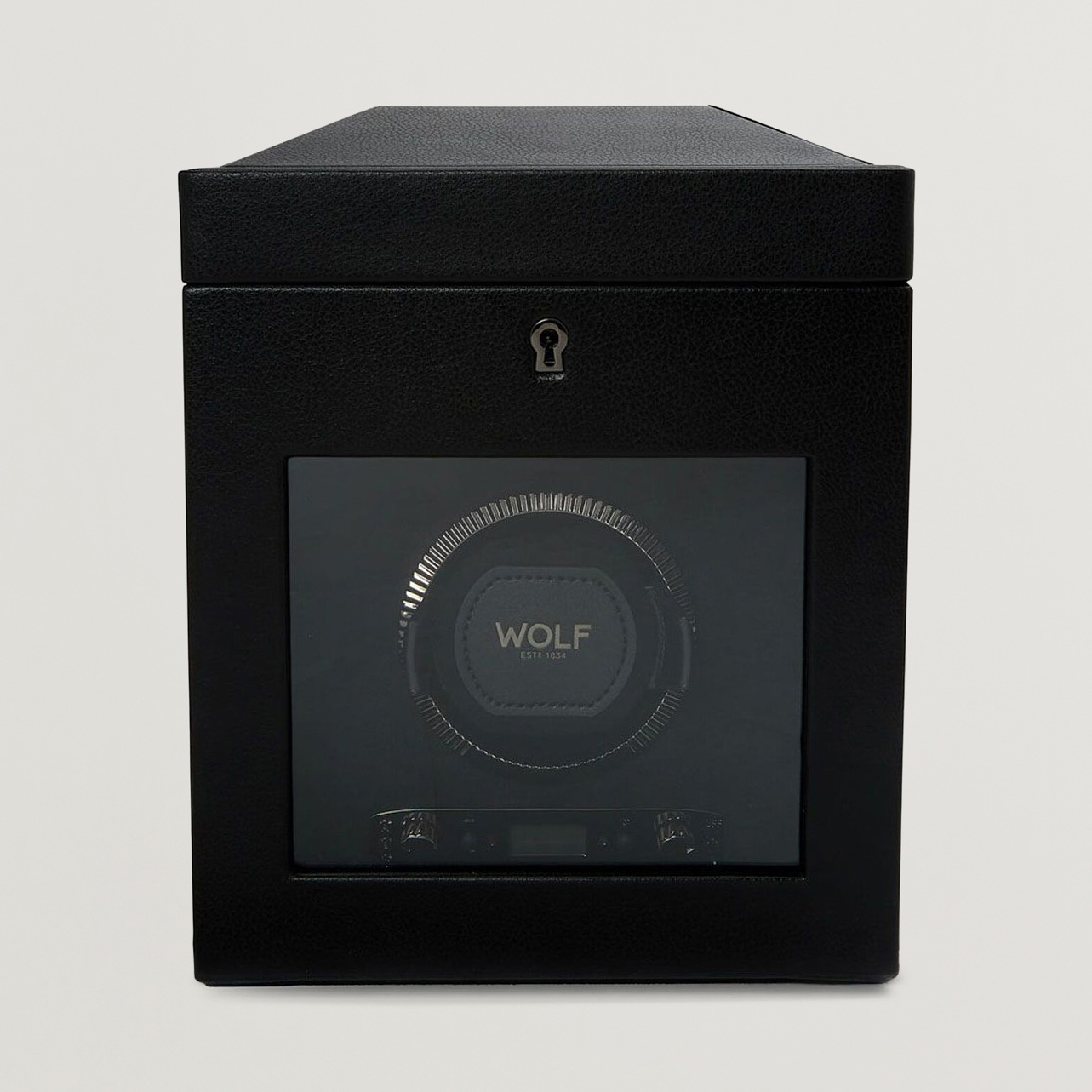 WOLF British Racing Single Watch Winder With Storage Black at CareOfCarl.co