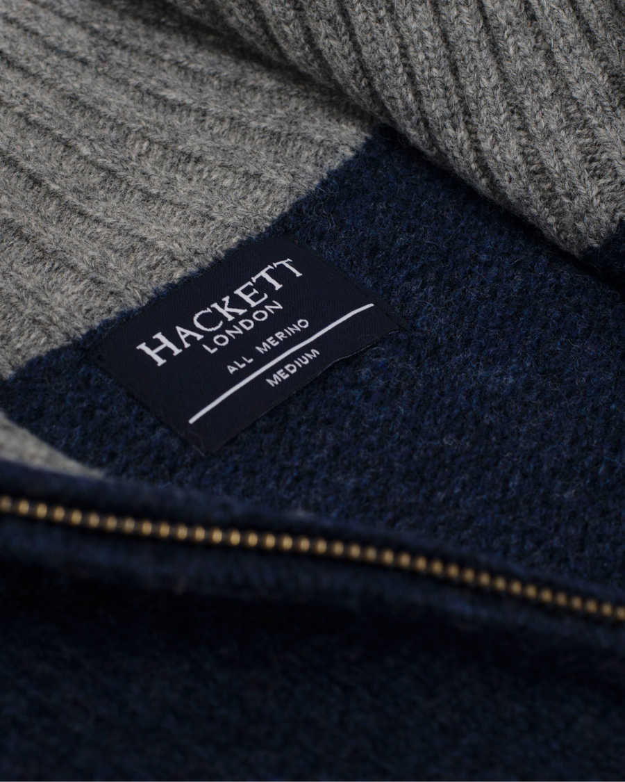 Hackett College Half Zip Sweater Indigo at CareOfCarl.com