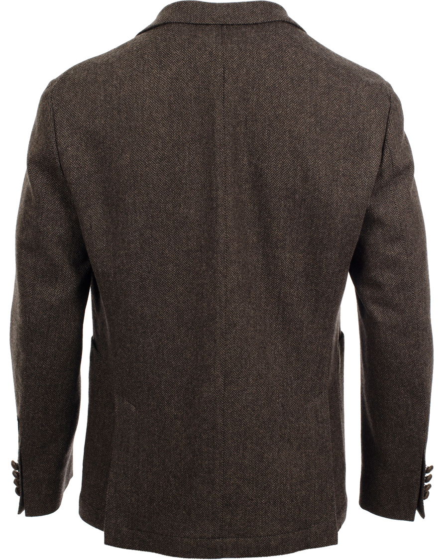Oscar Jacobson Fowler Herringbone Lambswool Blazer Brown at CareOfCarl.com