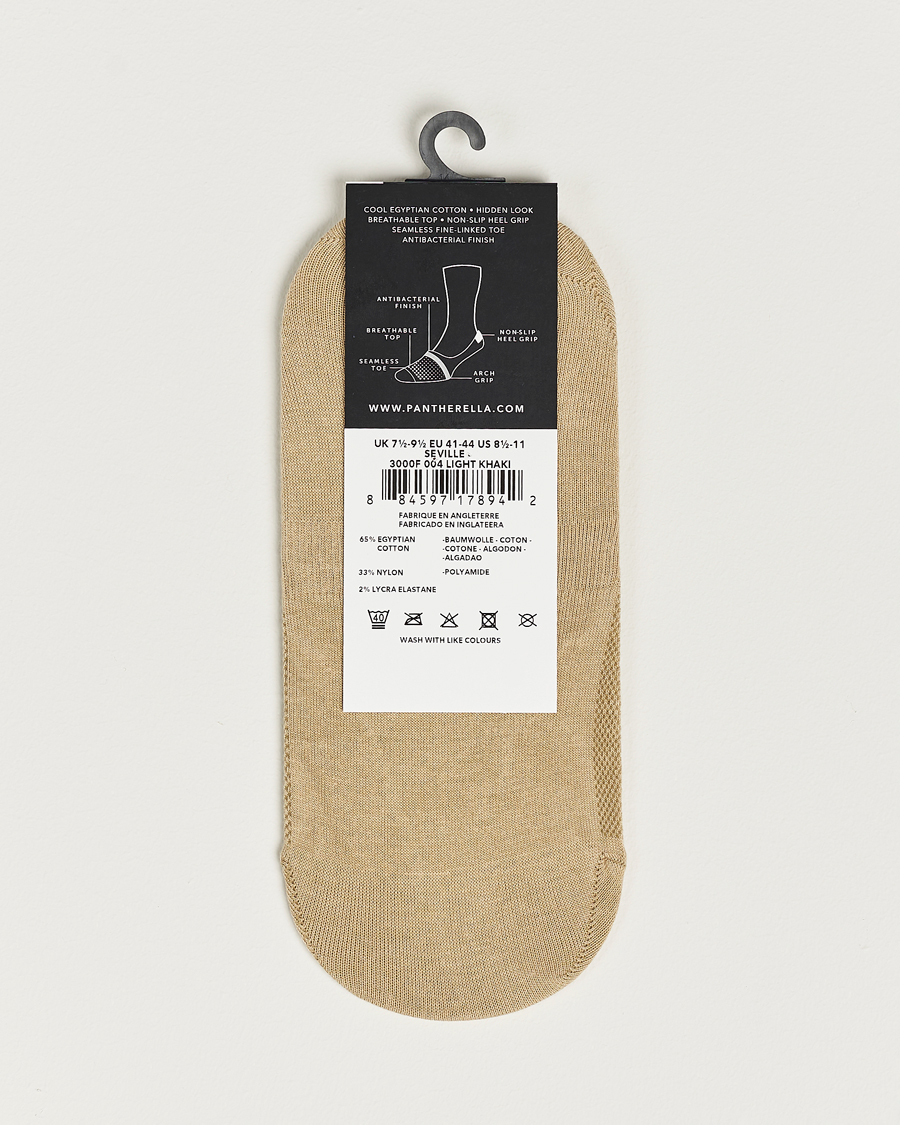 Pantherella Footlet Cotton/Nylon Sock Khaki at CareOfCarl.com