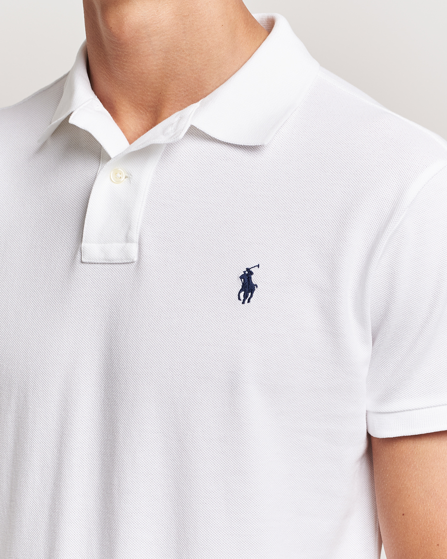 Polo Ralph Lauren Custom Slim Fit Polo White at CareOfCarl.com
