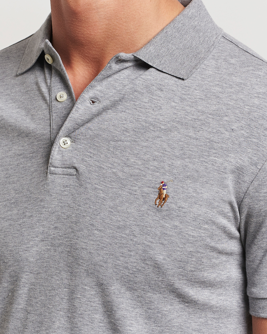 Polo Ralph Lauren Slim Fit Pima Cotton Polo Steel Heather at CareOfCarl.com