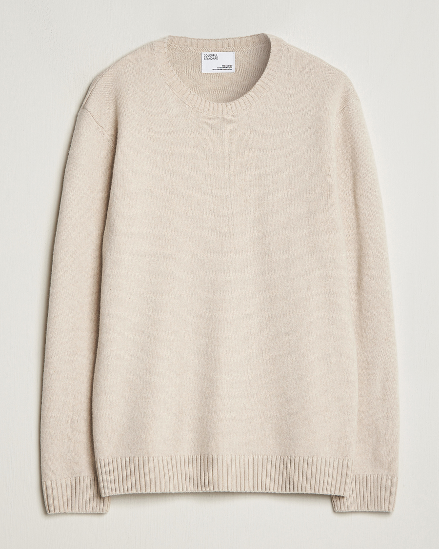 Colorful Standard Classic Merino Wool Crew Neck Ivory White at CareOfCarl.c