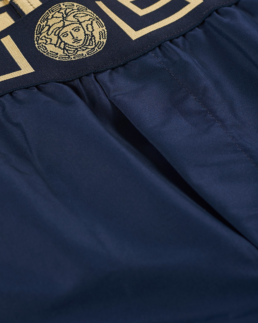 Versace Greca Border Swim Trunks Navy at CareOfCarl.com