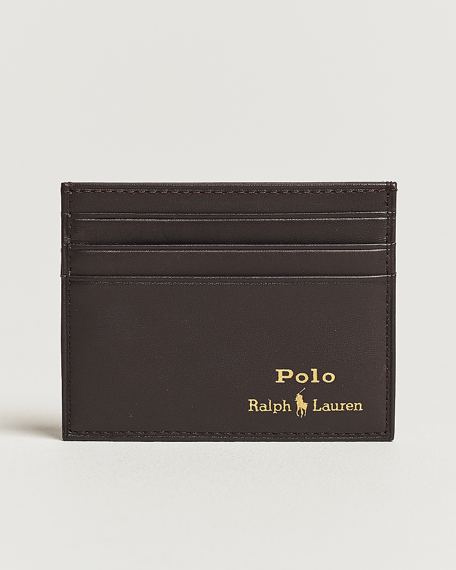 Polo Ralph Lauren Smooth Leather Credit Card Case Brown at CareOfCarl.com