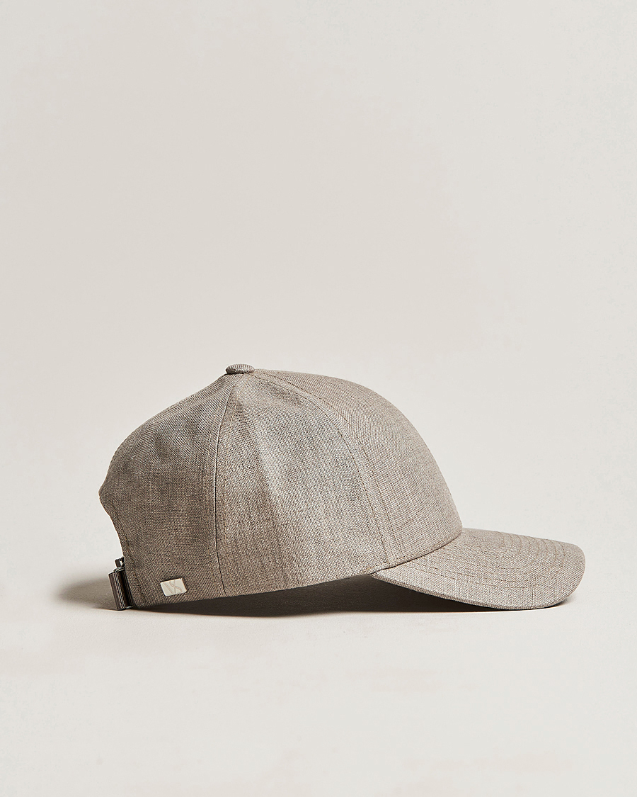 Varsity Headwear Linen Baseball Cap Argent Khaki at CareOfCarl.com