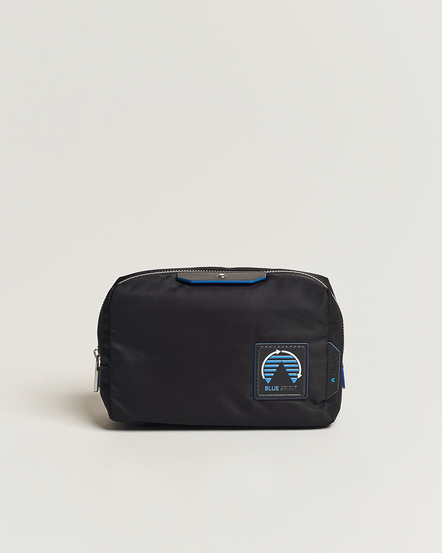 Montblanc Blue Spirit Case Medium Wash Bag Black/Blue at CareOfCarl.com