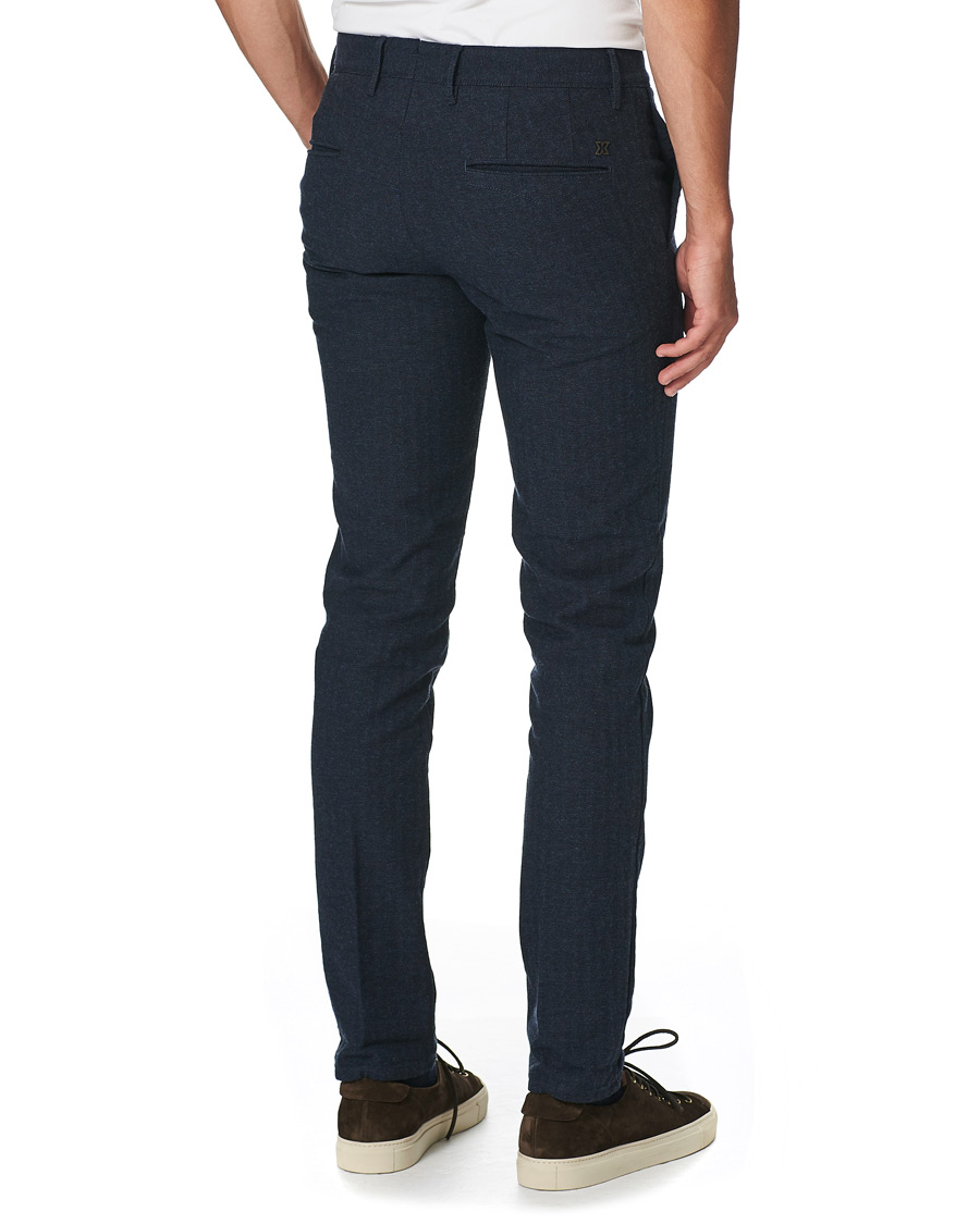 Incotex Slim Fit Cotton/Wool Herringbone Slacks Navy at CareOfCarl.com