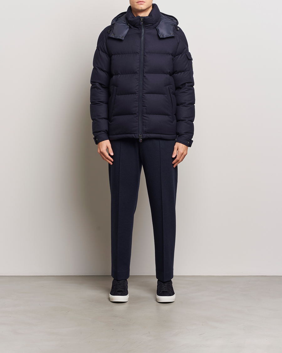 Moncler Montgenevre Flannel Down Jacket Navy at CareOfCarl.com