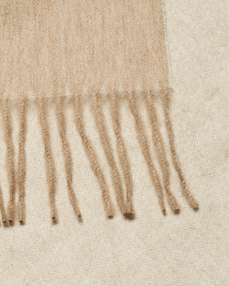 Begg & Co Arran Reversible Cashmere Scarf Stone/White at CareOfCarl.com