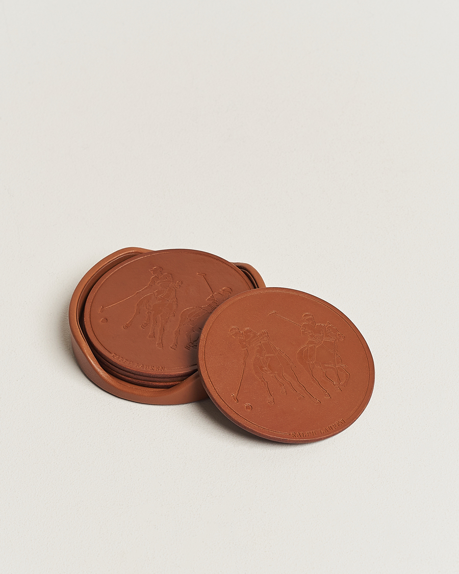Ralph Lauren Home Garrett Leather Coaster Set at CareOfCarl.com