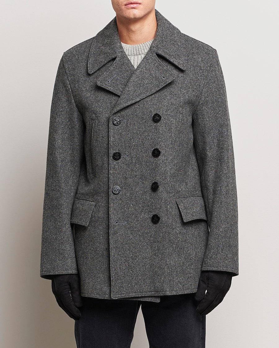 Gloverall Churchill Reefer Peacoat Grey at CareOfCarl.com
