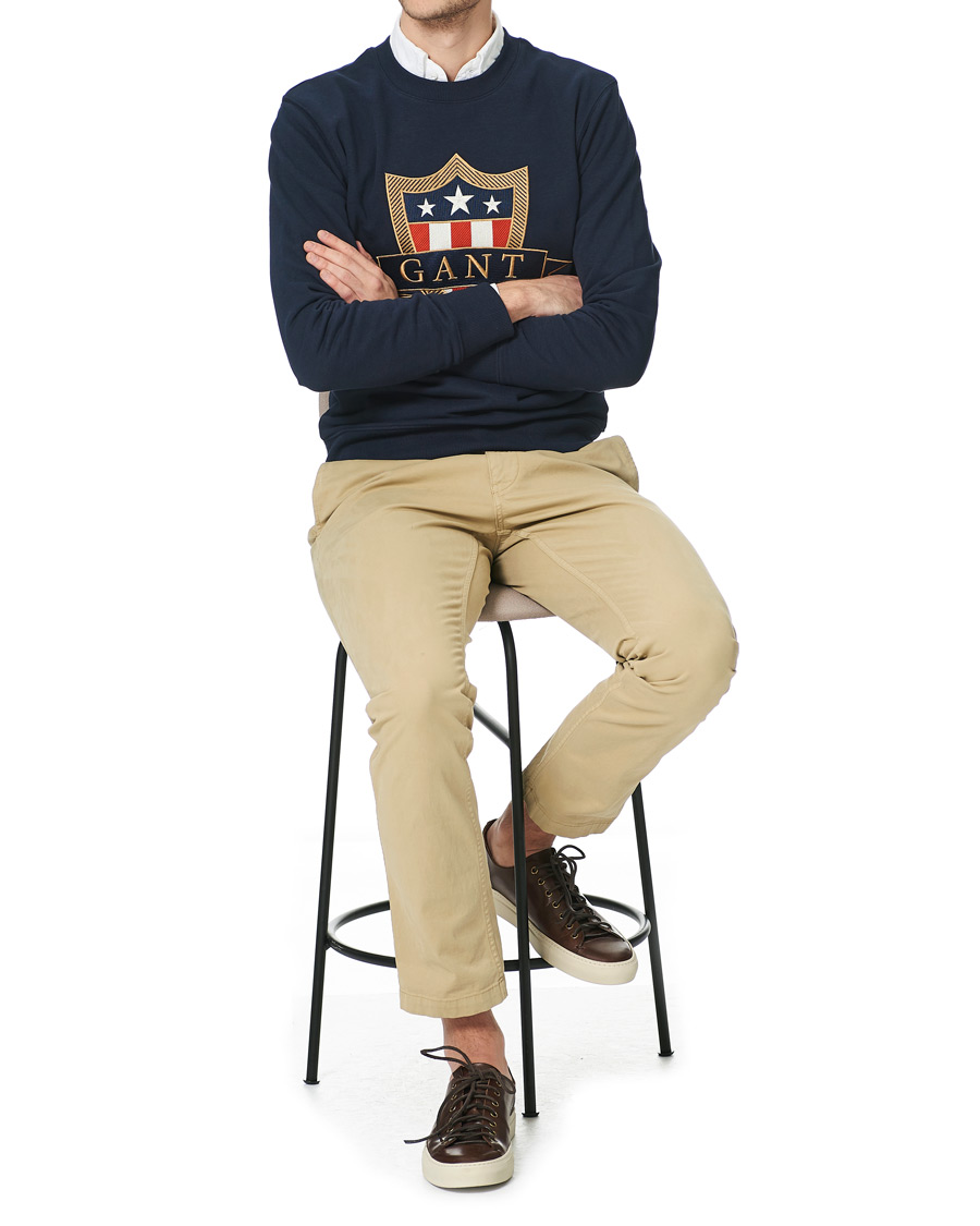 GANT Banner Shield Crew Neck Evening Blue at CareOfCarl.com