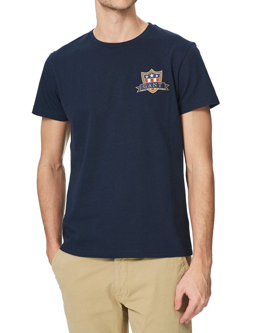 GANT Banner Shield Tee Evening Blue at CareOfCarl.com