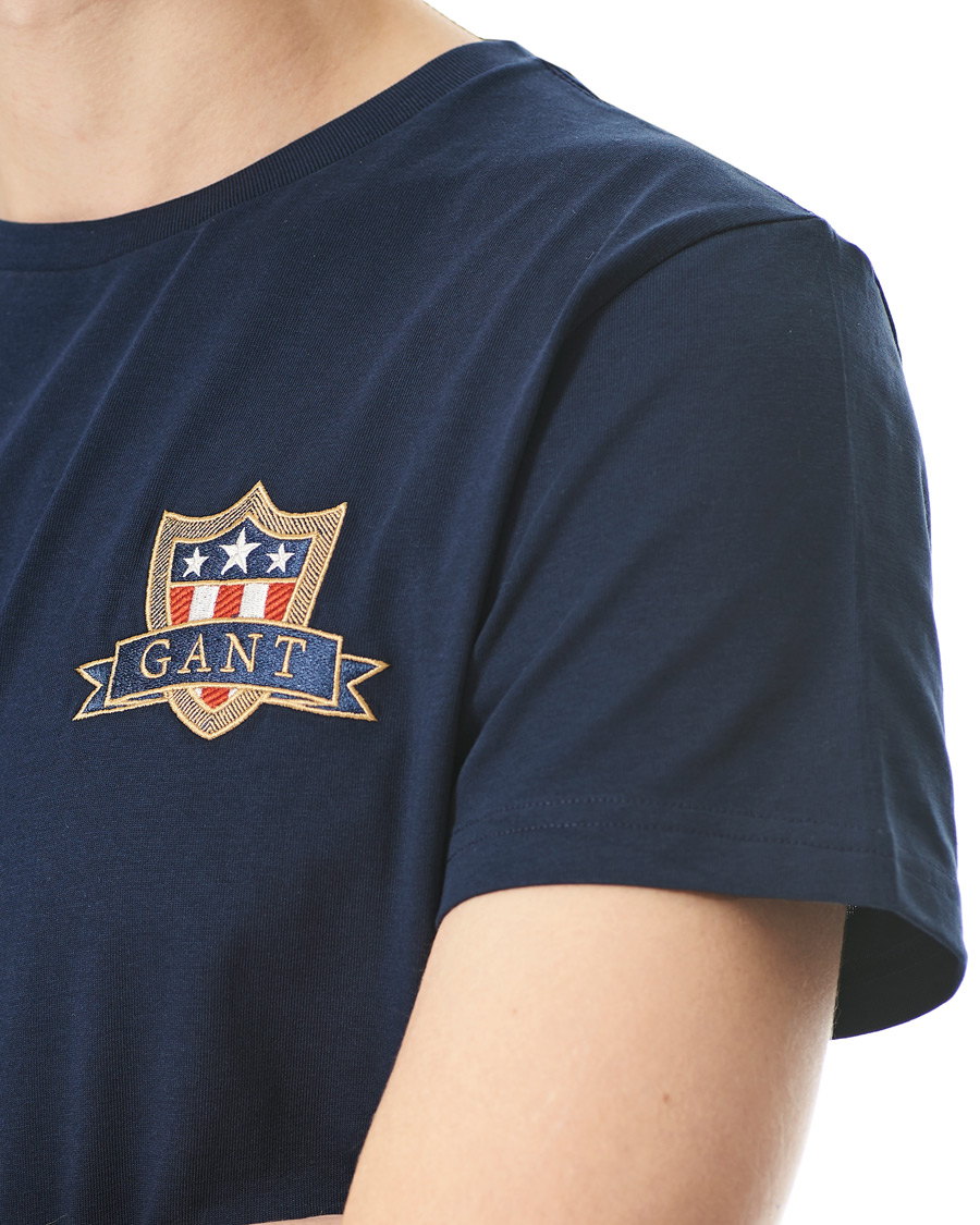 GANT Banner Shield Tee Evening Blue at CareOfCarl.com