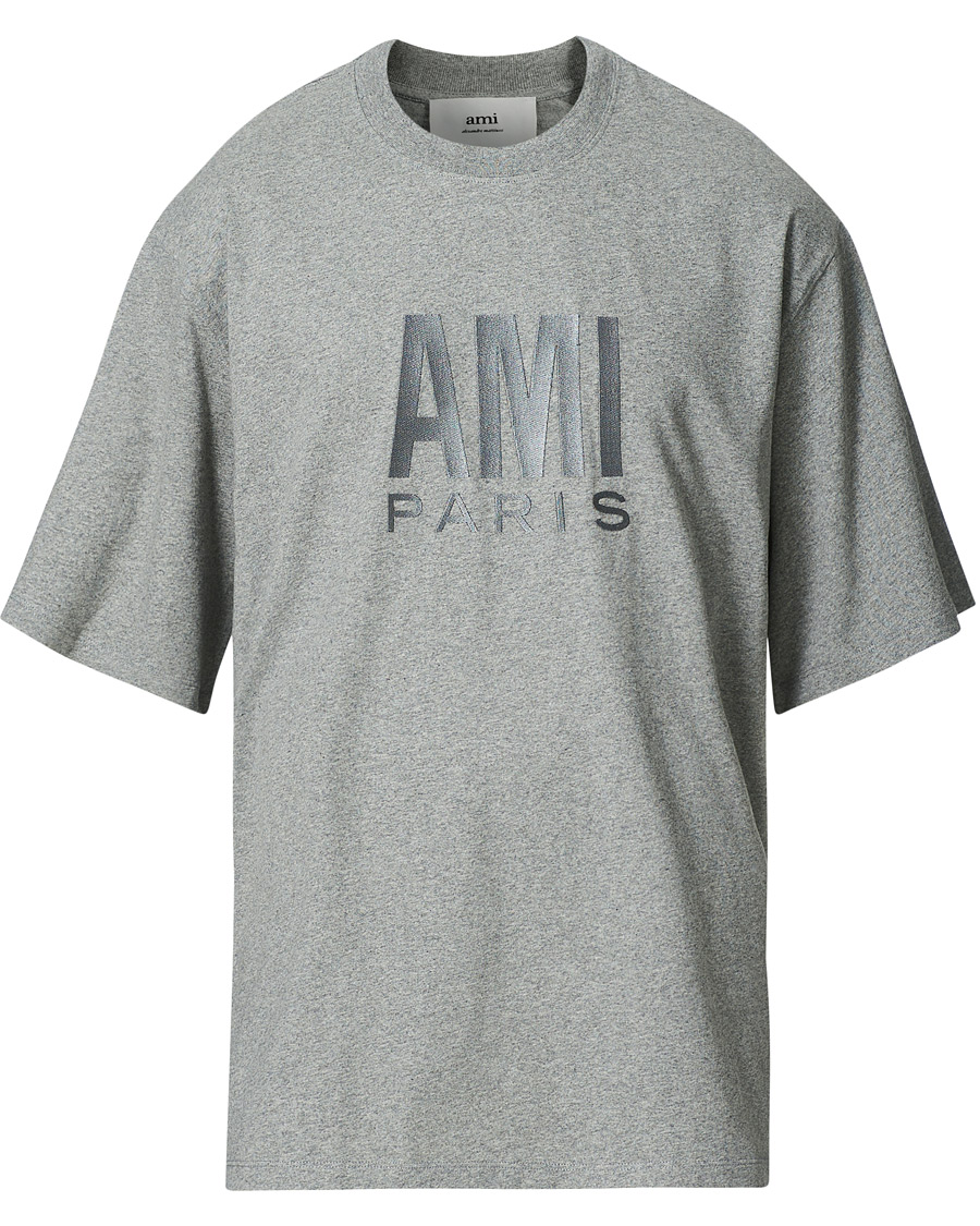 AMI Oversize Logo Tee Heather Grey at CareOfCarl.com