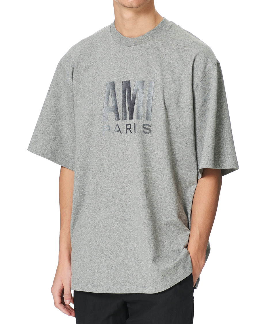 AMI Oversize Logo Tee Heather Grey at CareOfCarl.com