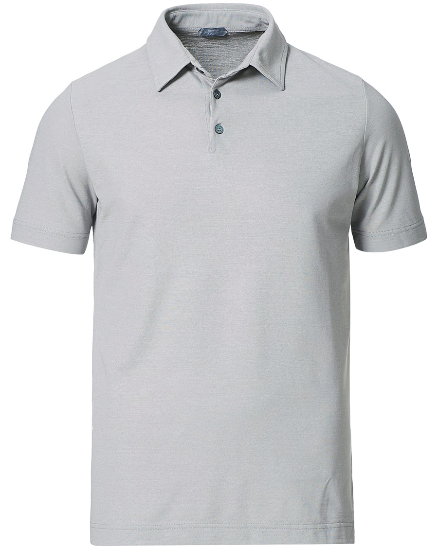 Zanone Ice Cotton Short Sleeve Polo Light Grey at CareOfCarl.com
