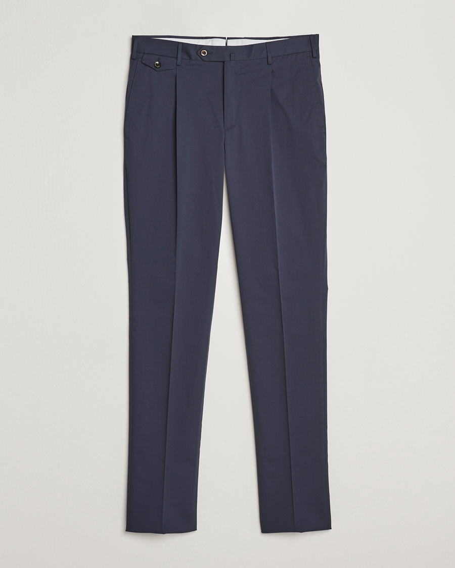 PT01 Gentleman Fit Silkochino Trousers Navy at CareOfCarl.com