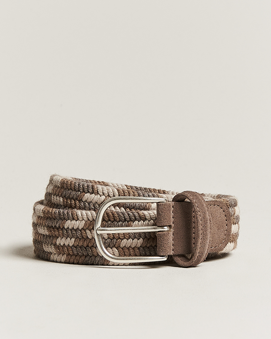 Anderson's Braided Wool Belt Multi Natural at CareOfCarl.com