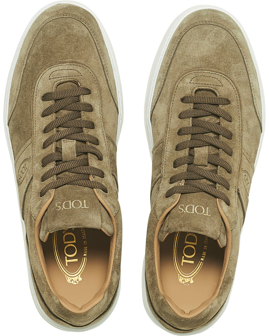 Tod's Cassetta Alta Sneaker Taupe Suede at CareOfCarl.com