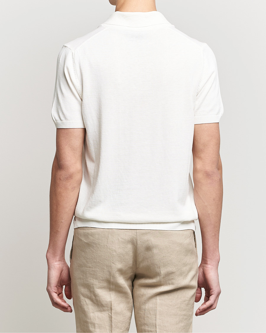 Oscar Jacobson Rollo GD Shawl Collar Cotton Polo White at CareOfCarl.com