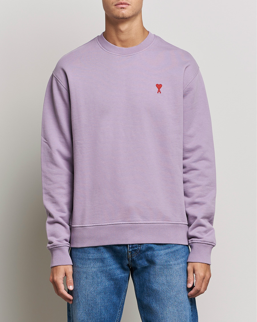 AMI Heart Logo Sweatshirt Washed Purple at CareOfCarl.com