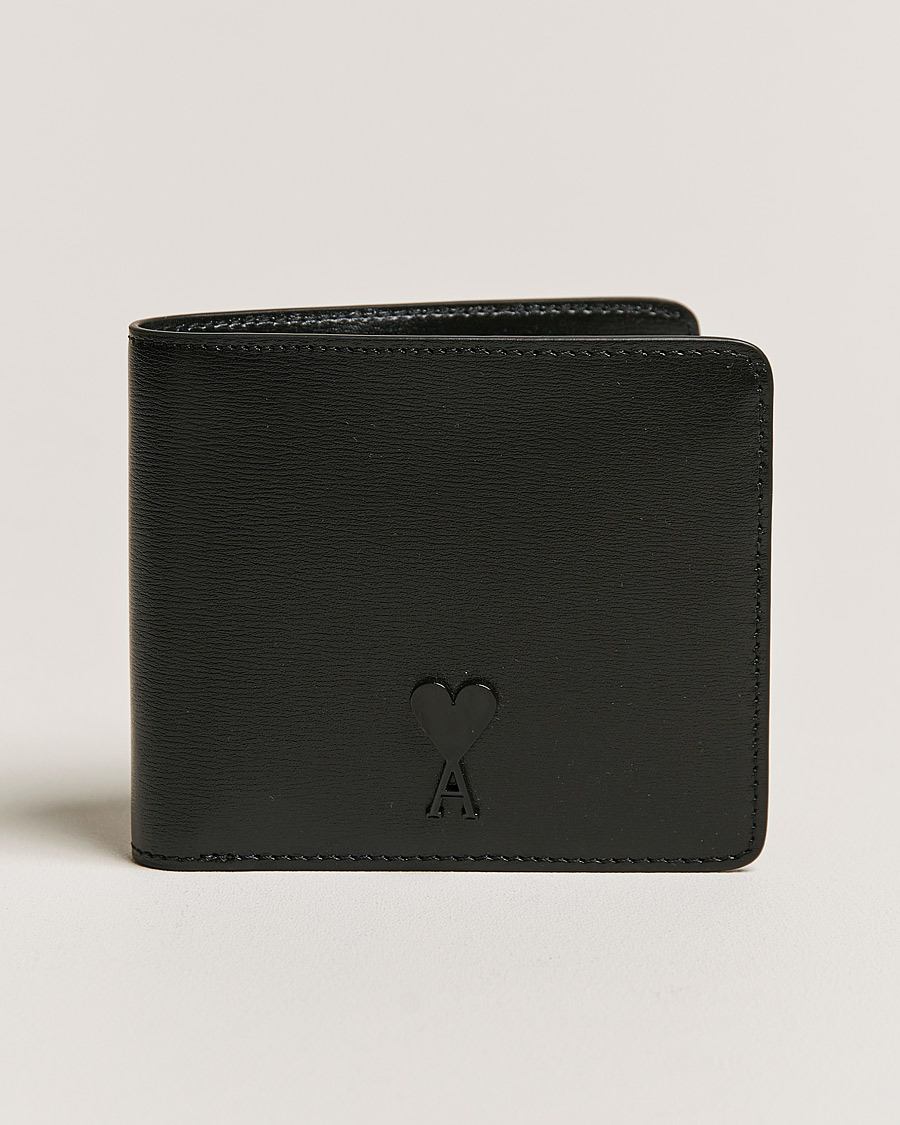 AMI Tonal Heart Logo Wallet Black at CareOfCarl.com