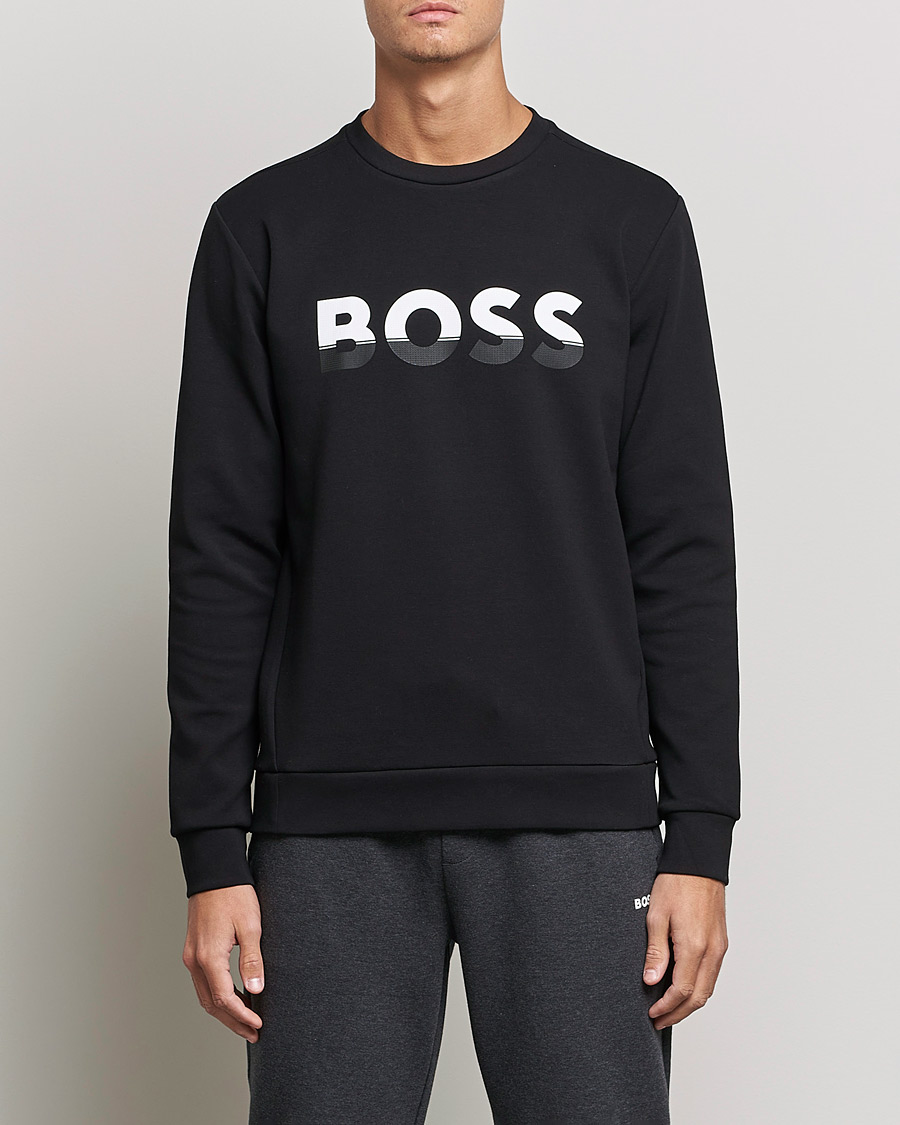 BOSS Athleisure Salbo Logo Sweatshirt Black at CareOfCarl.com