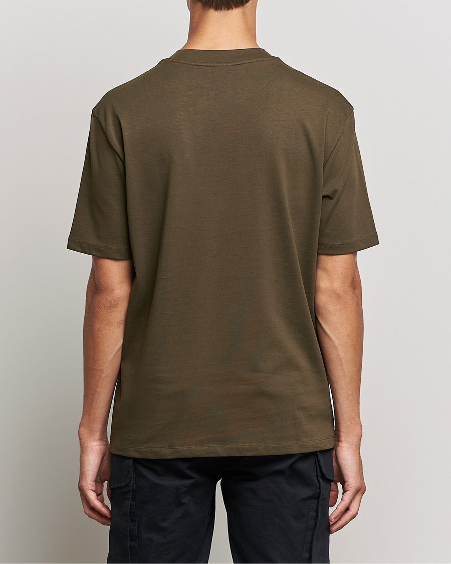 HUGO Dosmos Logo Crew Neck T-Shirt Dark Green at CareOfCarl.com