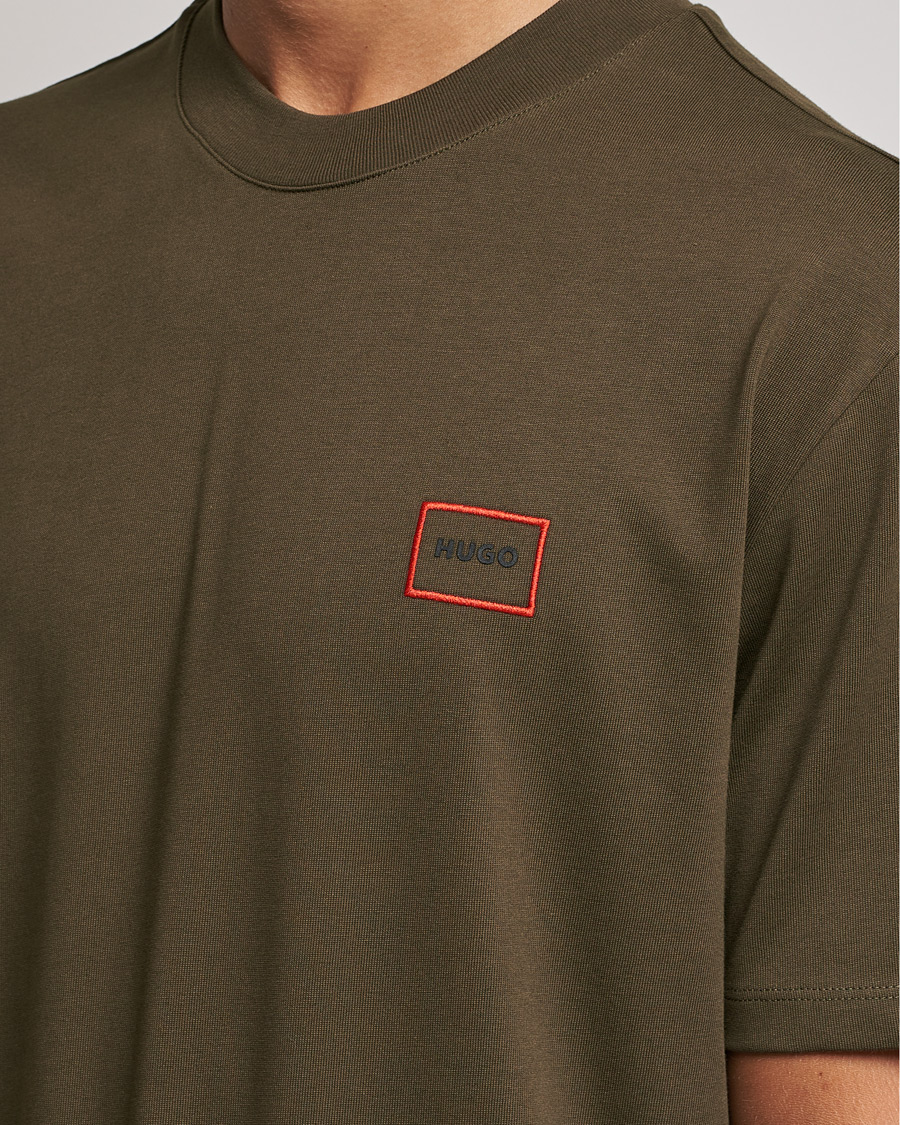 HUGO Dosmos Logo Crew Neck T-Shirt Dark Green at CareOfCarl.com