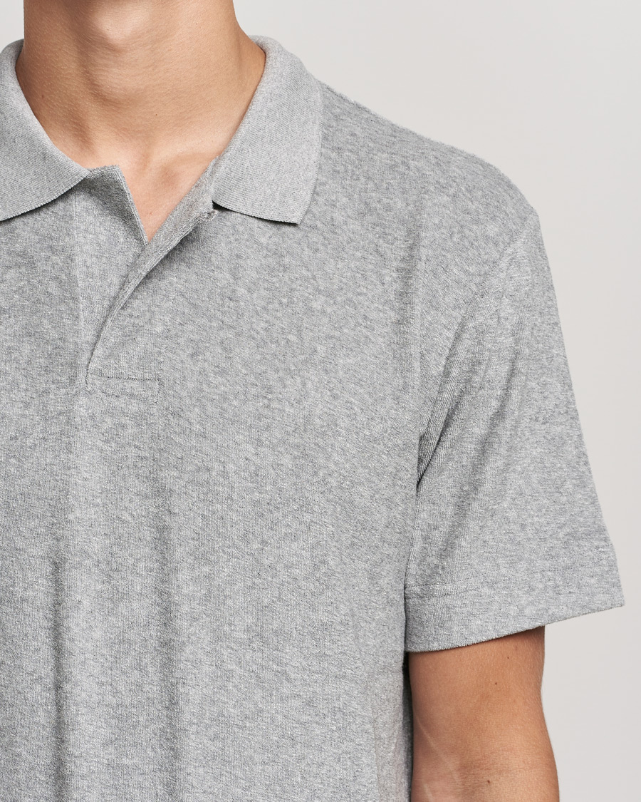 Sunspel Terry Polo Grey Melange at CareOfCarl.com