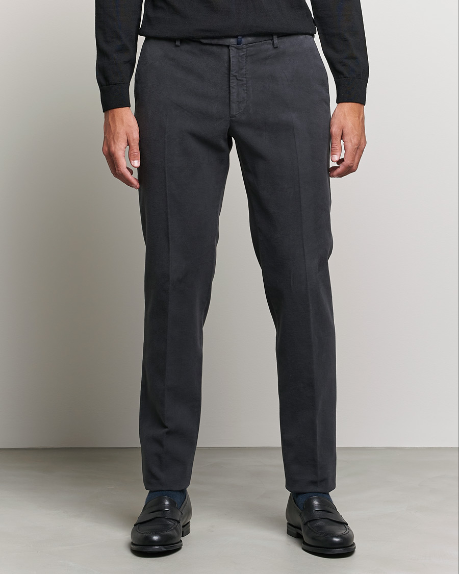 Incotex Slim Fit Luxury Moleskine Trousers Dark Grey at CareOfCarl.com
