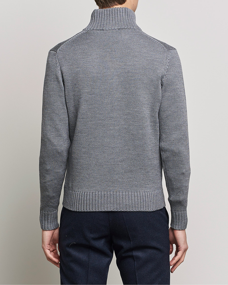 Zanone Virgin Merino Wool Chioto Cardigan Light Grey at CareOfCarl.com