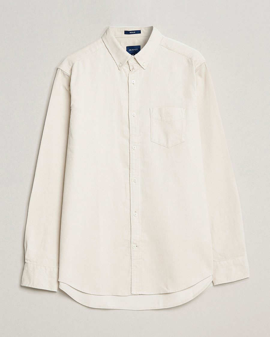 GANT Regular Fit Corduroy Shirt Putty at CareOfCarl.com