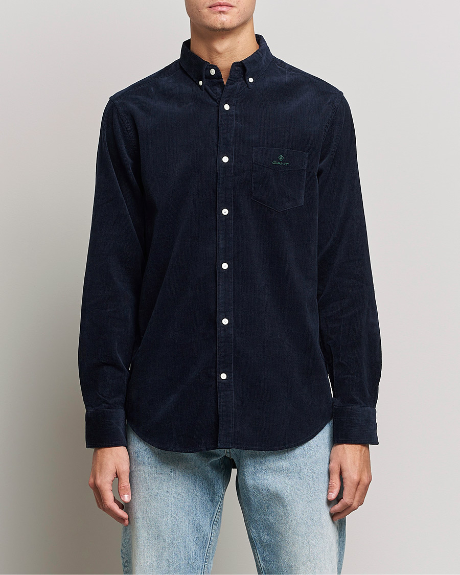 GANT Regular Fit Corduroy Shirt Evening Blue at CareOfCarl.com