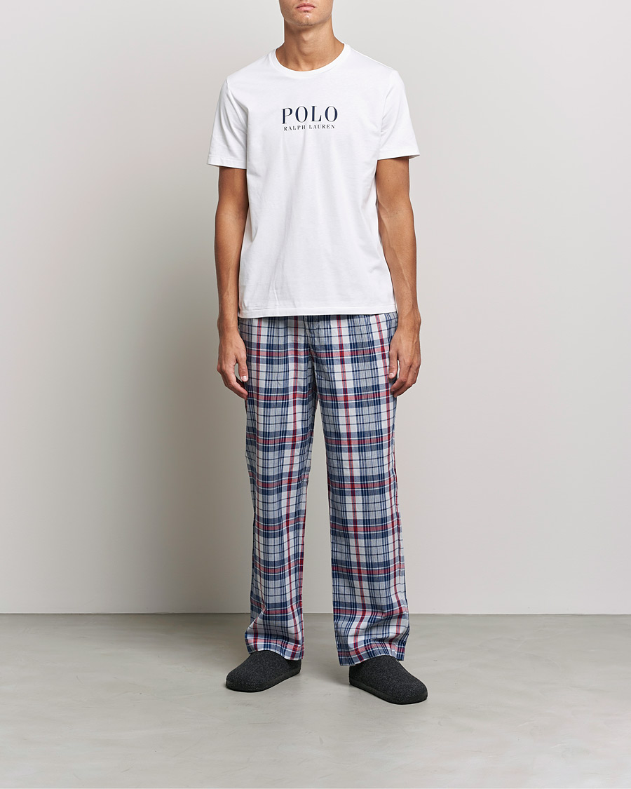 Polo Ralph Lauren Cotton Checked Pyjama Set White/Red at CareOfCarl.com