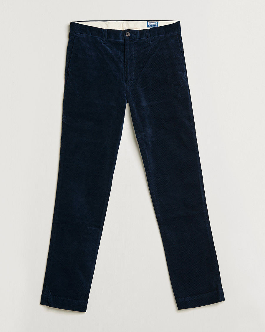 Polo Ralph Lauren Hudson Slim Fit Corduroy Trousers Hunter Navy at CareOfCa