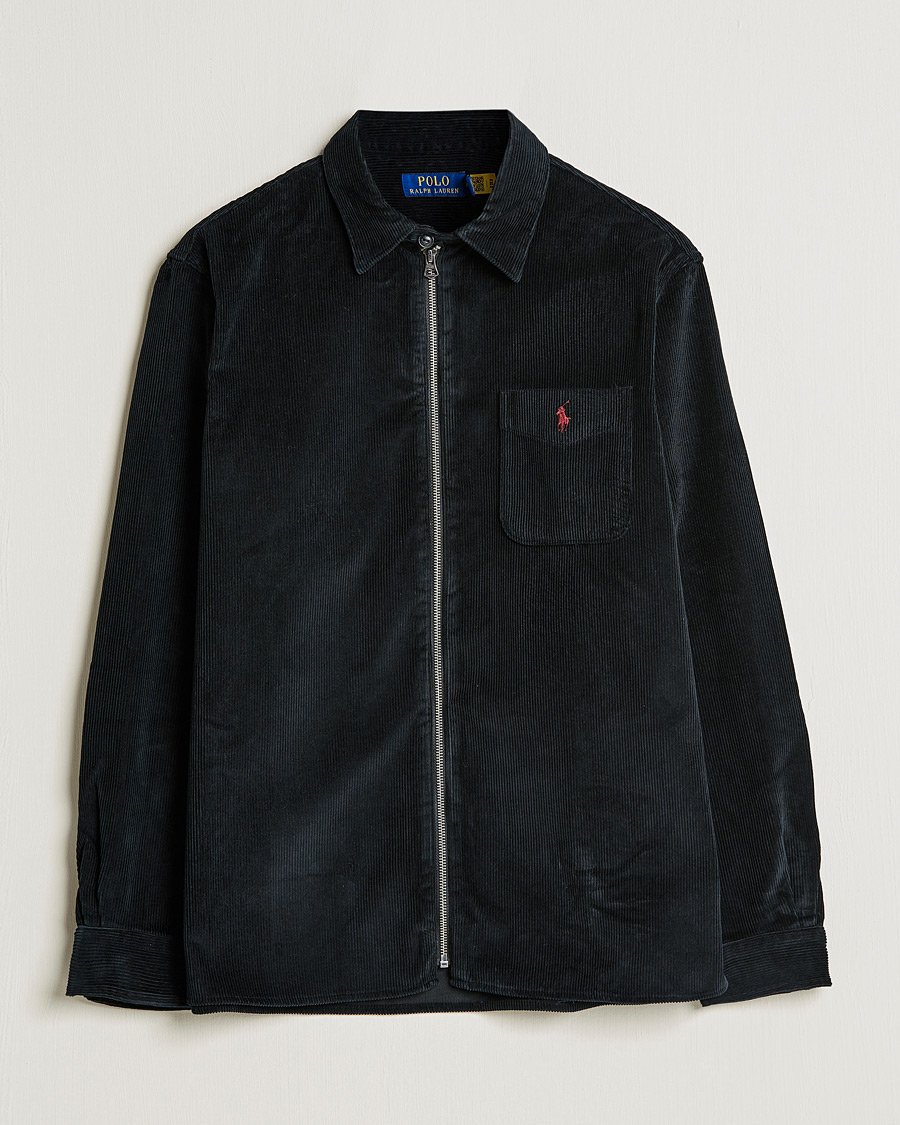Polo Ralph Lauren Corduroy Full Zip Overshirt Black at CareOfCarl.com
