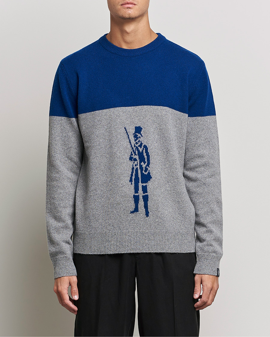 Mackintosh Dandy Knit Crew Neck Blue Grey at CareOfCarl.com
