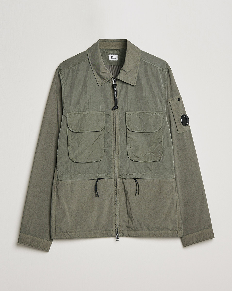 C.P. Company Taylon P Mixed Shirt Jacket Green at CareOfCarl.com