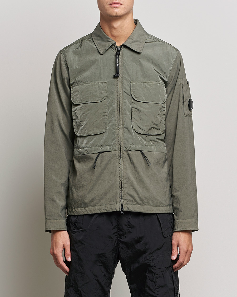 C.P. Company Taylon P Mixed Shirt Jacket Green at CareOfCarl.com