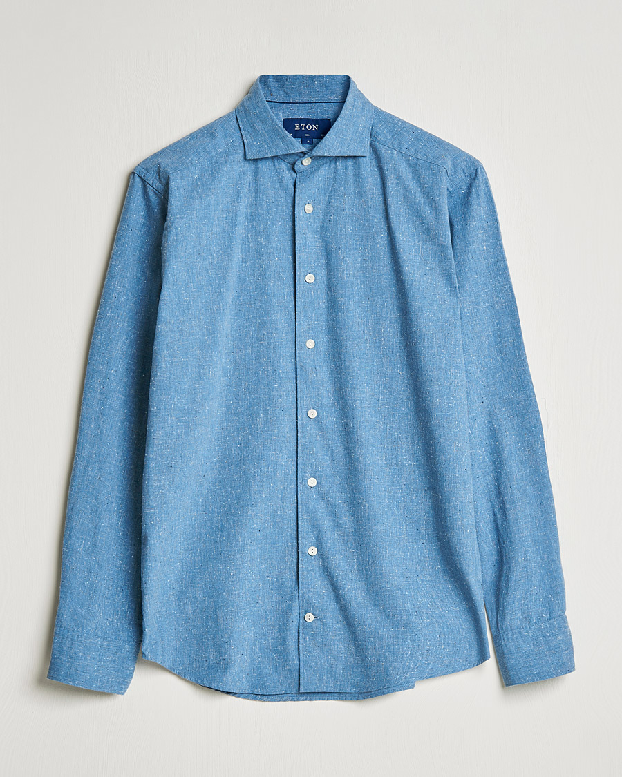 Eton Recycled Cotton Shirt Blue at CareOfCarl.com