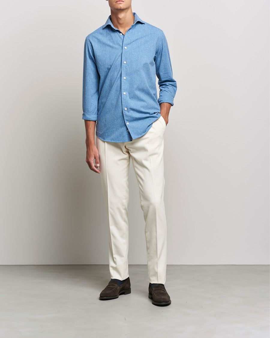 Eton Recycled Cotton Shirt Blue at CareOfCarl.com