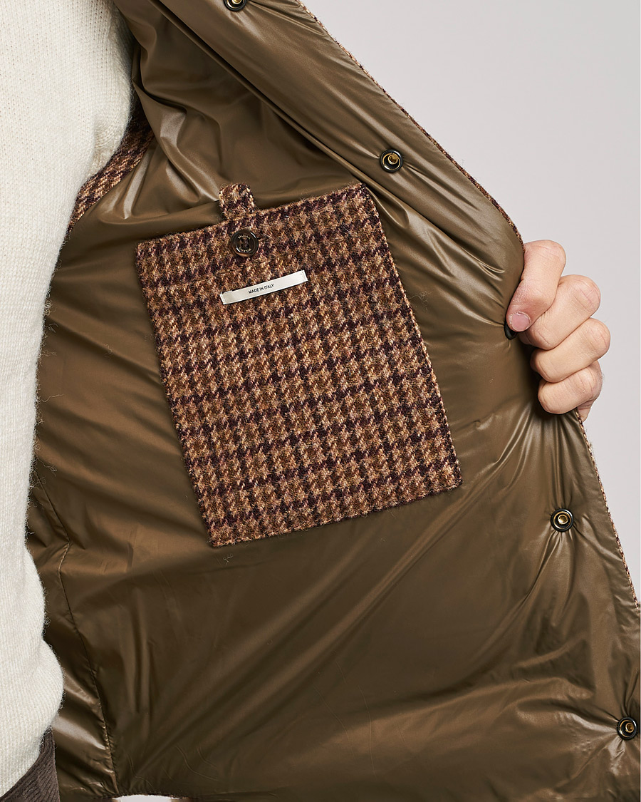 Valstar Tweed Shearling Vest Brown Check at CareOfCarl.com