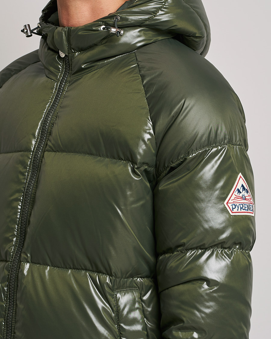 Pyrenex Sten Hooded Puffer Jacket Deep Khaki at CareOfCarl.com